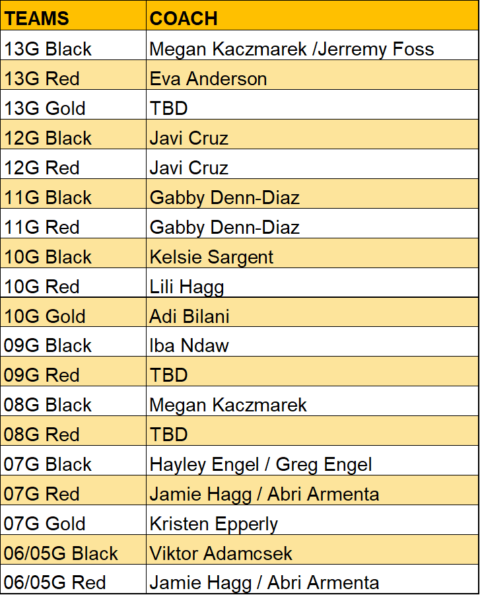 Coach Assignments - Blackhawk Soccer